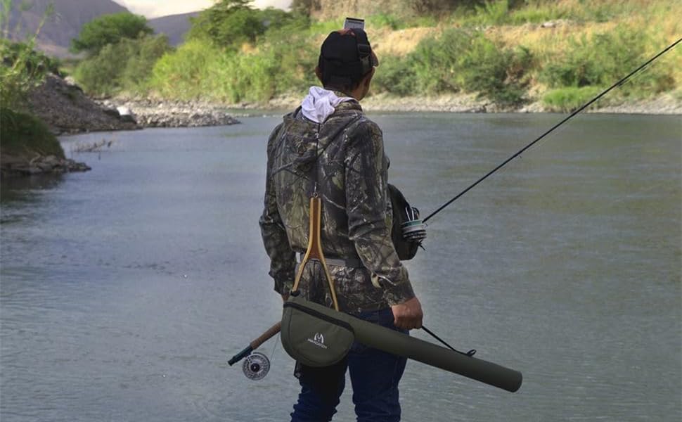 Fly Fishing Rod Tubes with Reel Pouch for 9ft 4Sec 7.5ft 4Sec, 9ft 7Sec ...